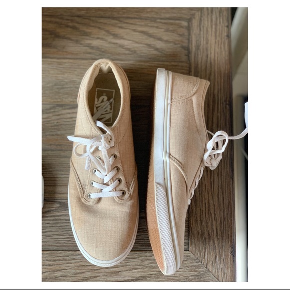 Shoes | Cream Colored Textured Vans Size 85 | Poshmark